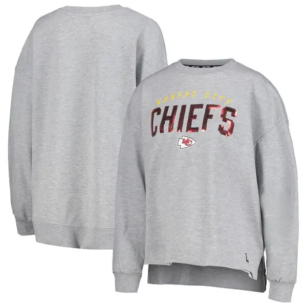Dkny Kansas City Chiefs Penelope Pullover Sweatshirt Heather Charcoal